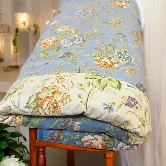 April Cornell | Bedding | Vintage April Cornell Blue Floral Patchwork ...